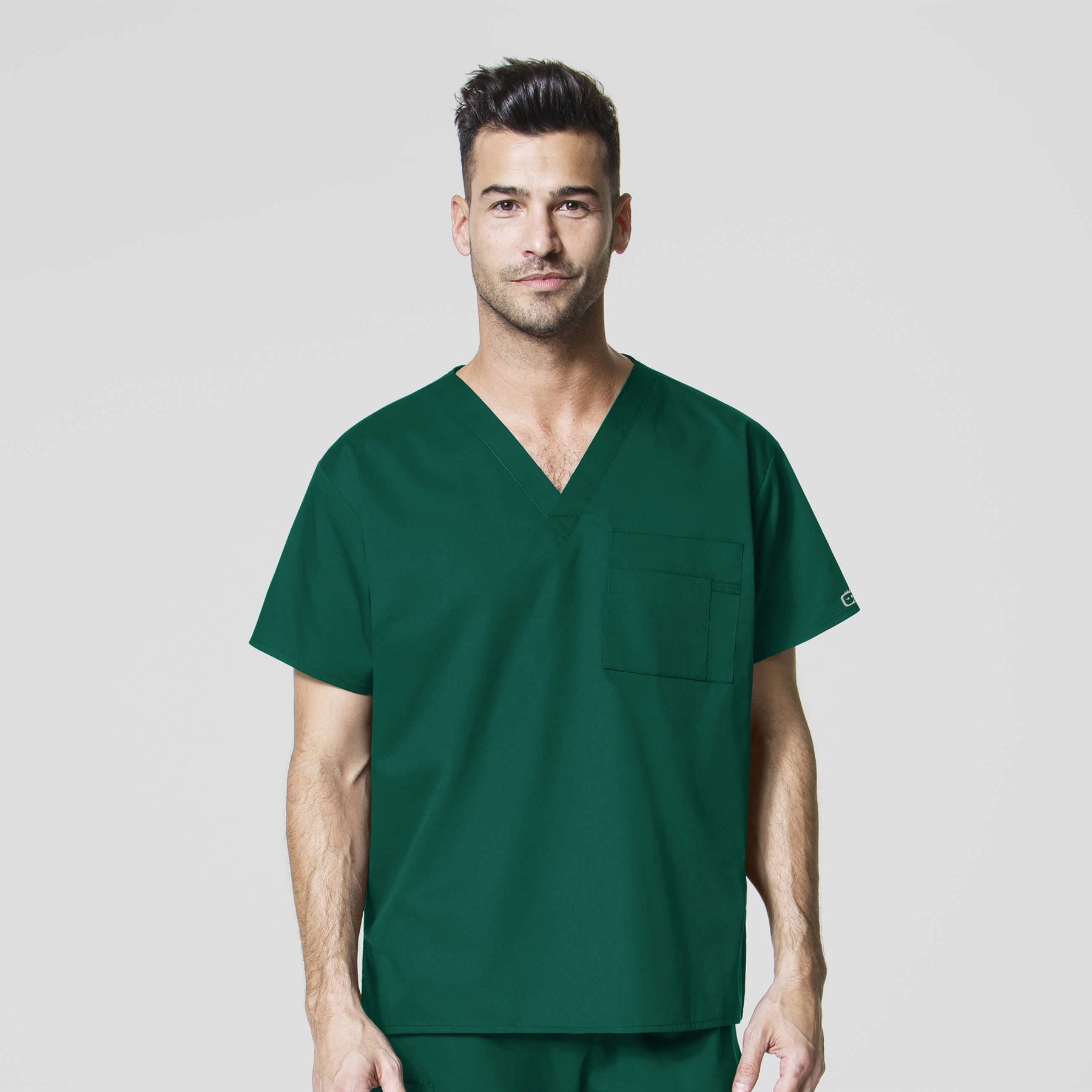 Wink WonderWORK 100 Unisex V-Neck Scrub Top Hunter – Med Threads