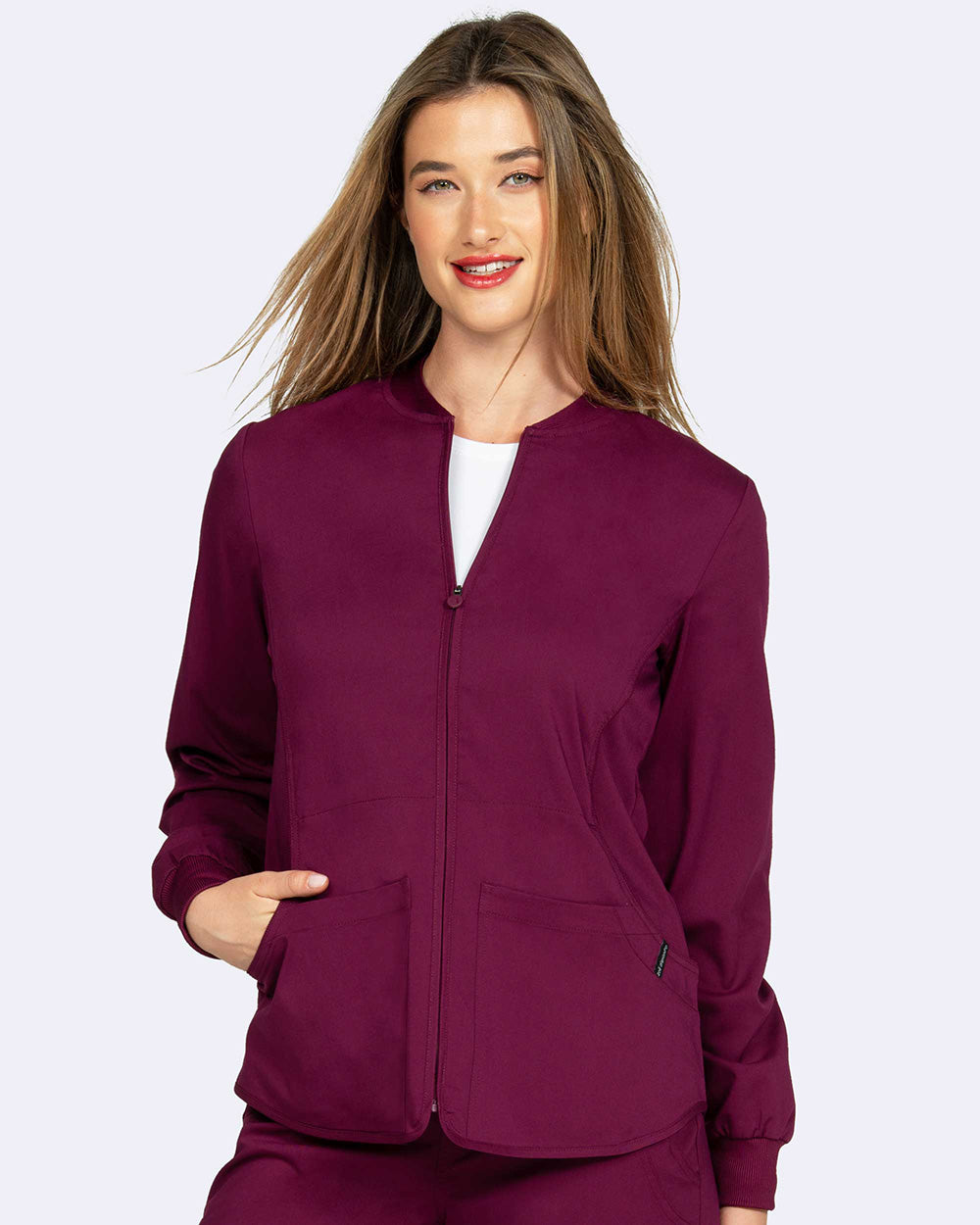 Zavate Midtown Warm-Up Jacket Style 2040 in color Wine – Med Threads