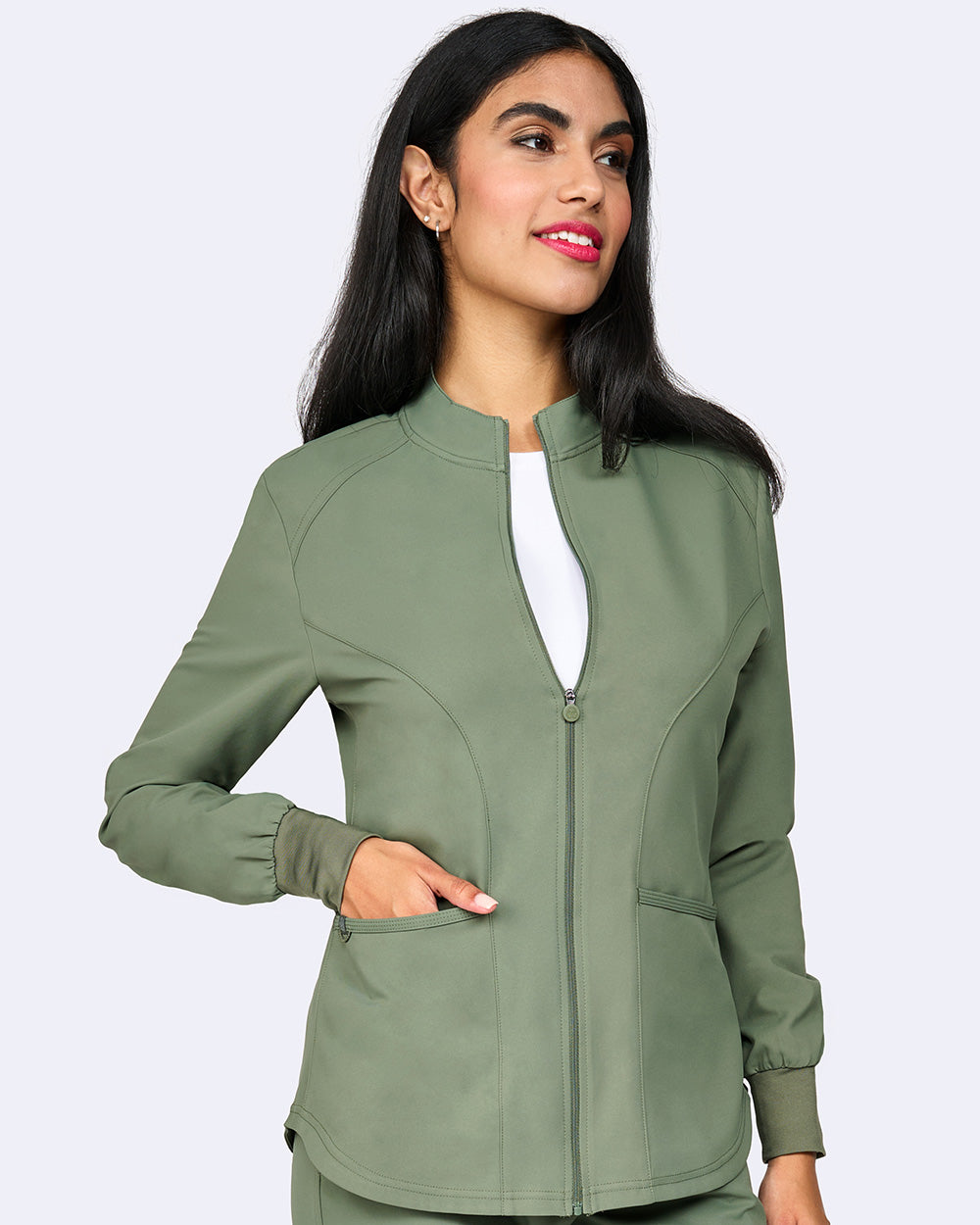 Zavate Comfort Warm Up Jacket Style 2056 in color Olive – Med Threads