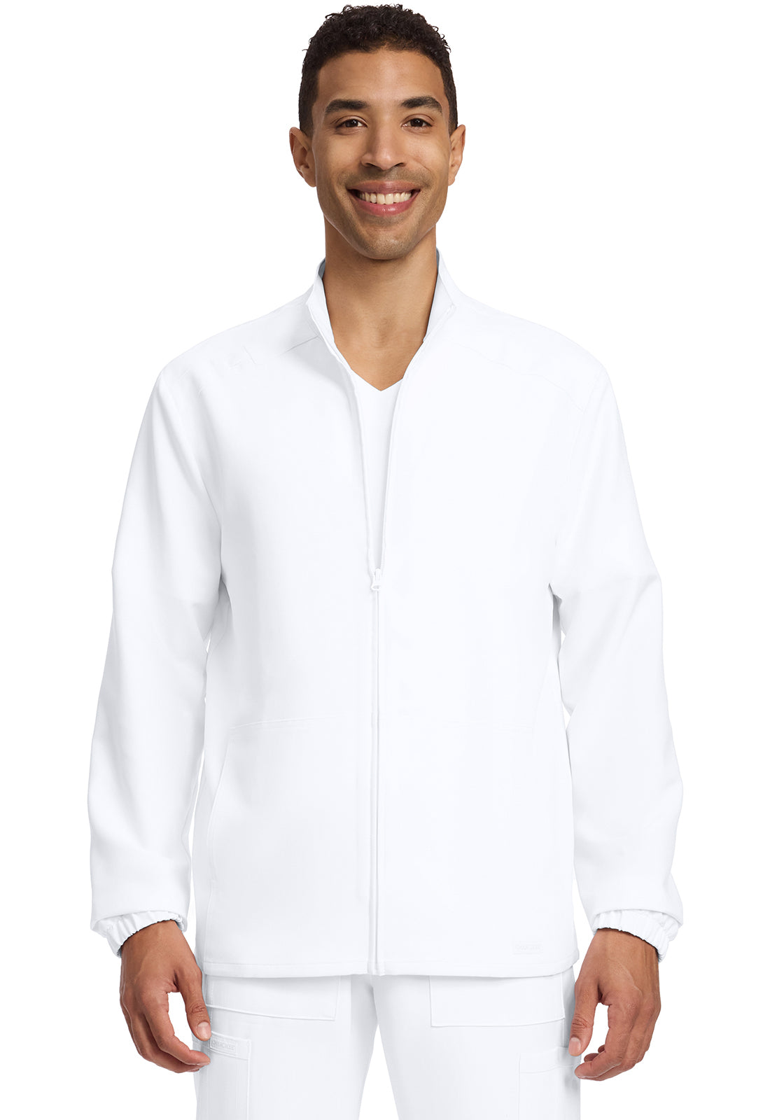 Cherokee Originals Ultra CK359A Men's Zip Front Jacket White – Med Threads