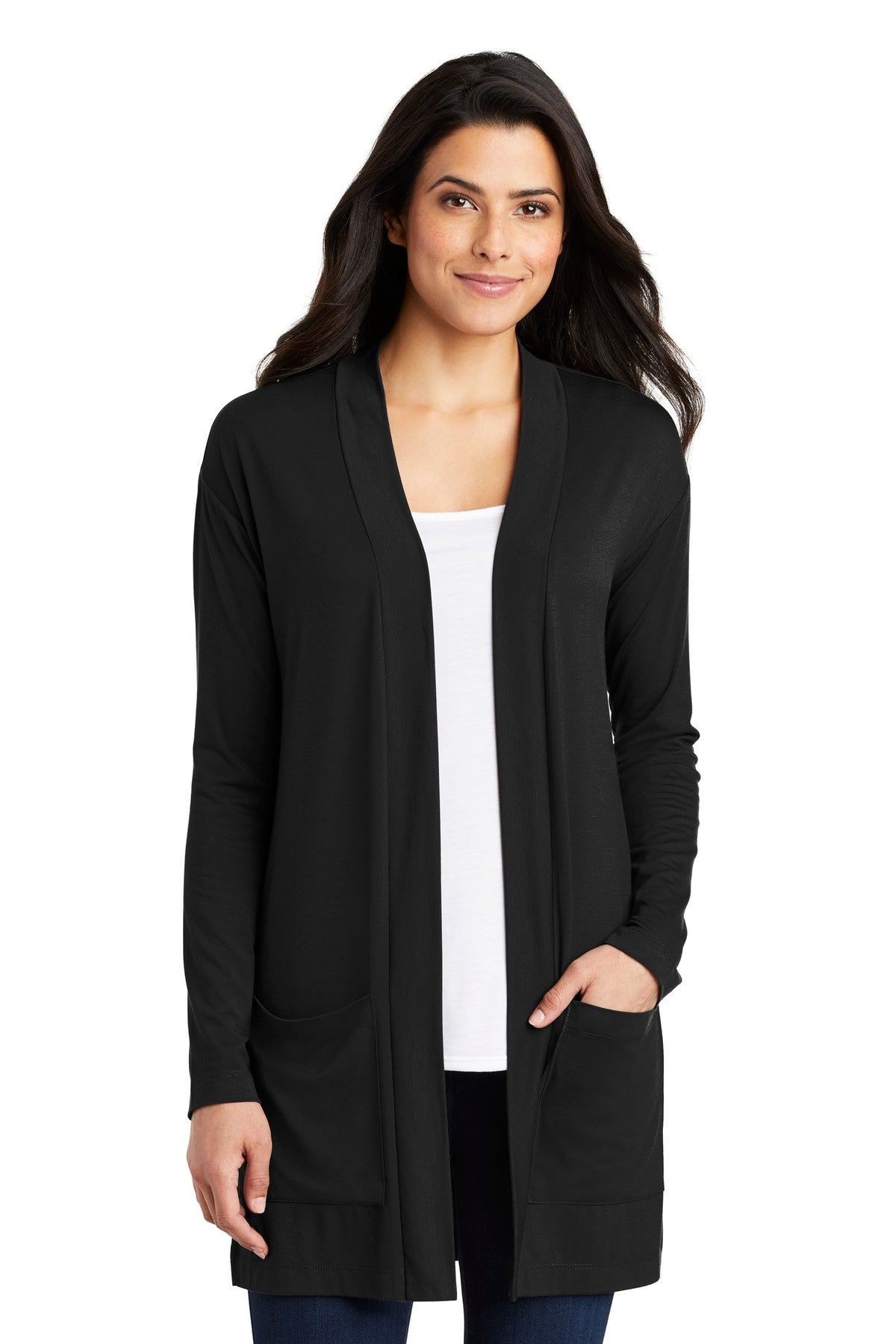 Port Authority Women's Concept Long Pocket Cardigan . LK5434 Black ...