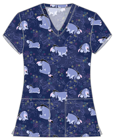 Cherokee Tooniforms TF796 Print V-Neck Top Painterly Paisley – Med Threads