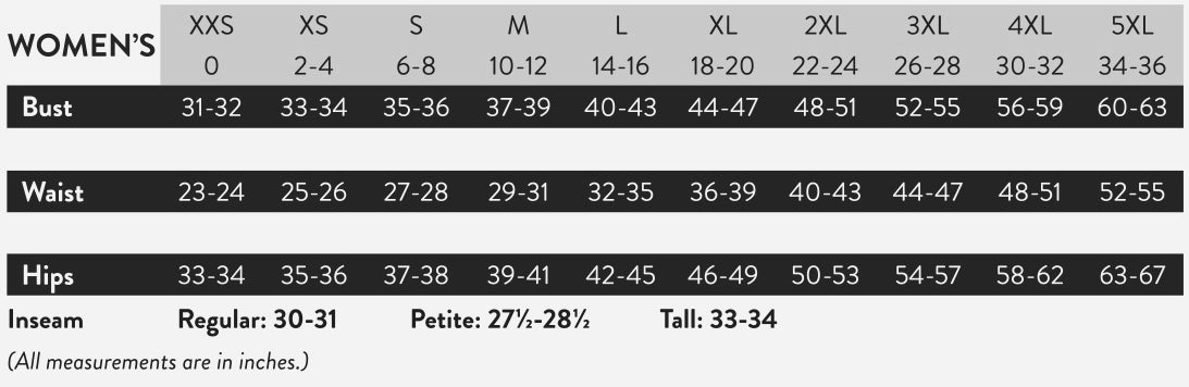 Infinity Women's Scrubs Size Chart – Med Threads