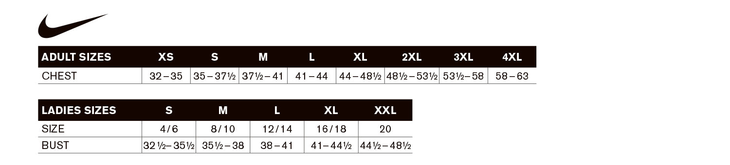 Nike Size Charts – Med Threads