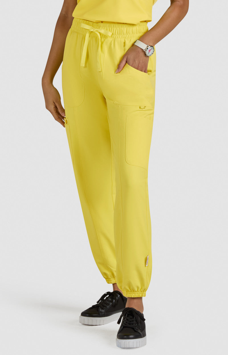 Koi Smiley World S700 Jolly Jogger Loving YellowWomen Pants – Med Threads