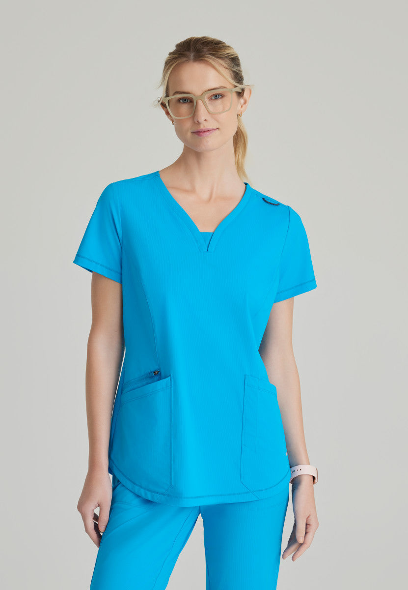Skechers Slip-Ins Knits SKT220 Serene Knit Scrub Top Bold Azure by ...
